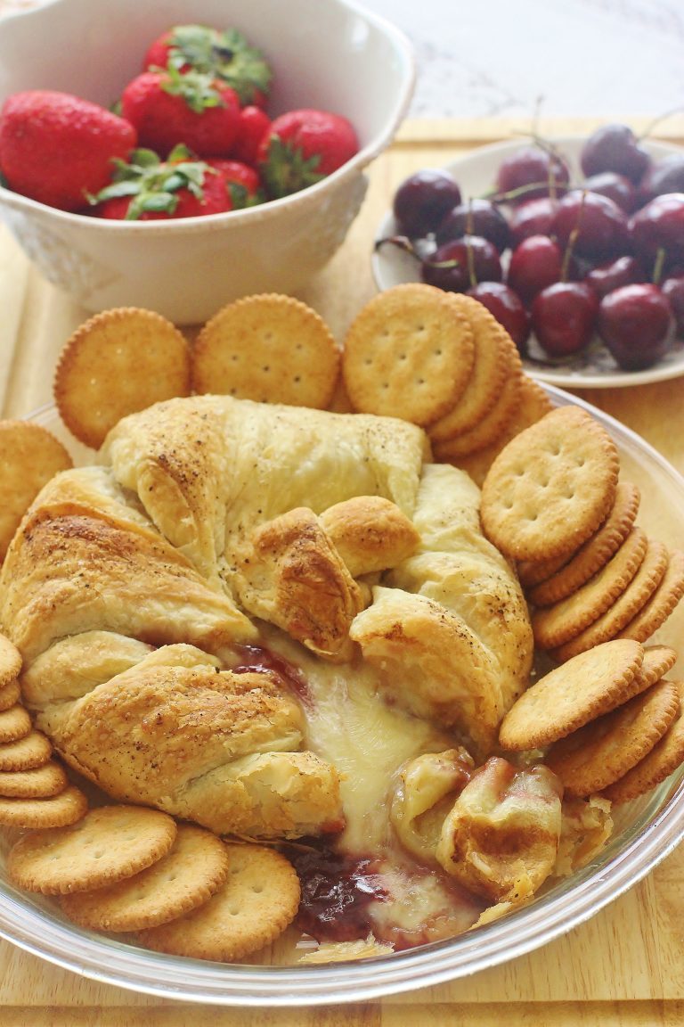 Baked Brie in Puff Pastry with Raspberry Jam | Syrup and Biscuits