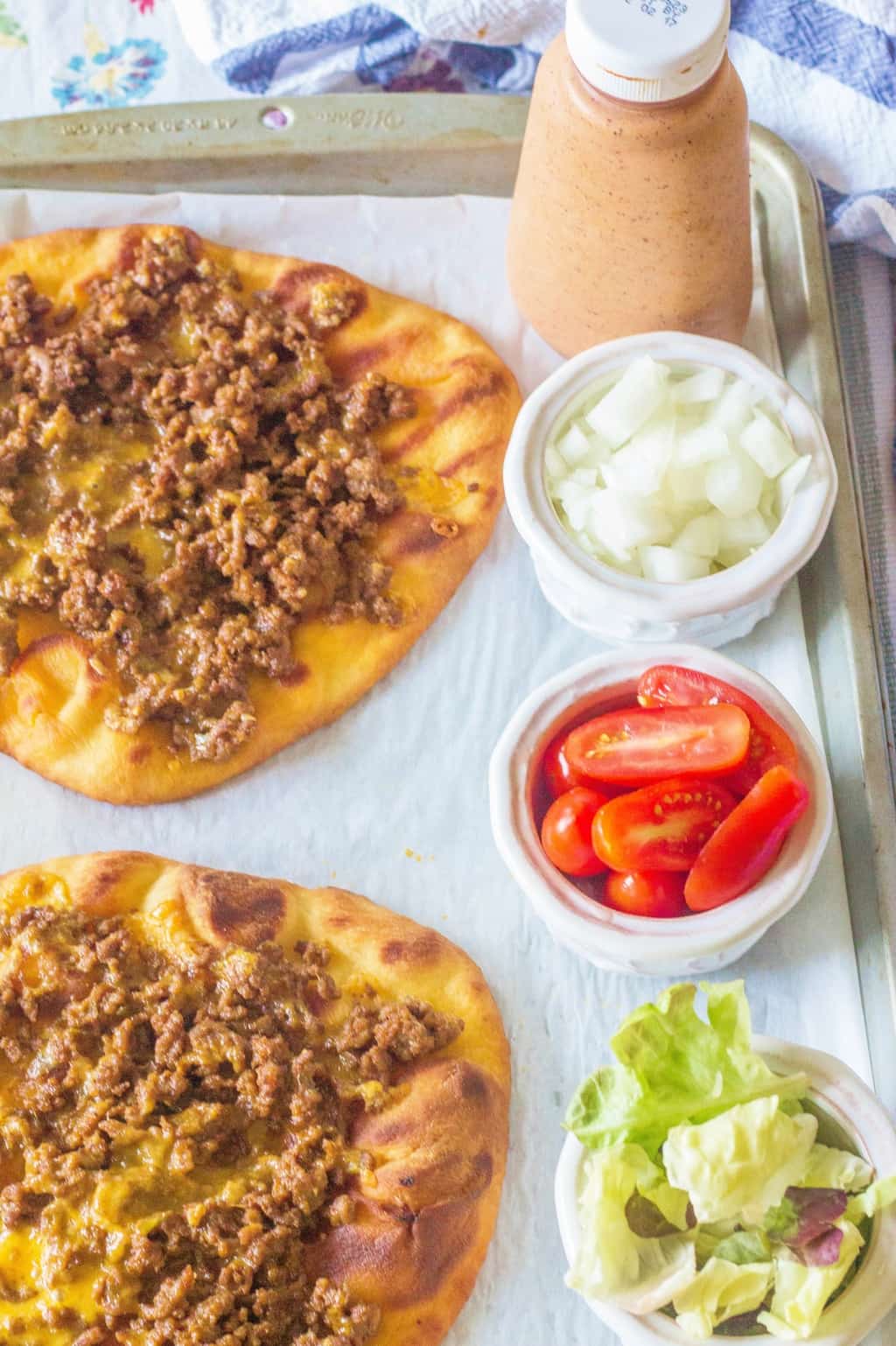 Grilled Flatbread Taco Pizza with Creamy Taco Sauce | Syrup and Biscuits