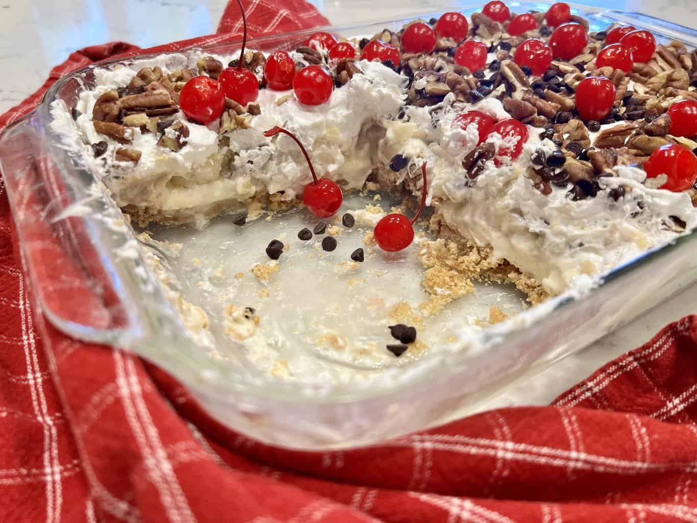No-Bake Banana Split Cake | Syrup and Biscuits